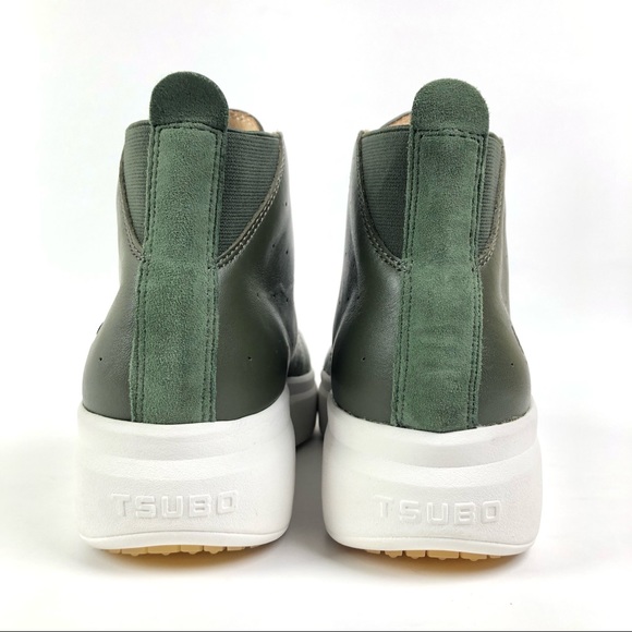 Tsubo | Shoes | Tsubo Kombu Green Leather Wedge Hi Top Sneaker | Poshmark